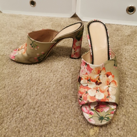 Gucci | Shoes | Very Comfortable Gucci Flowers Sandals High Heels ...